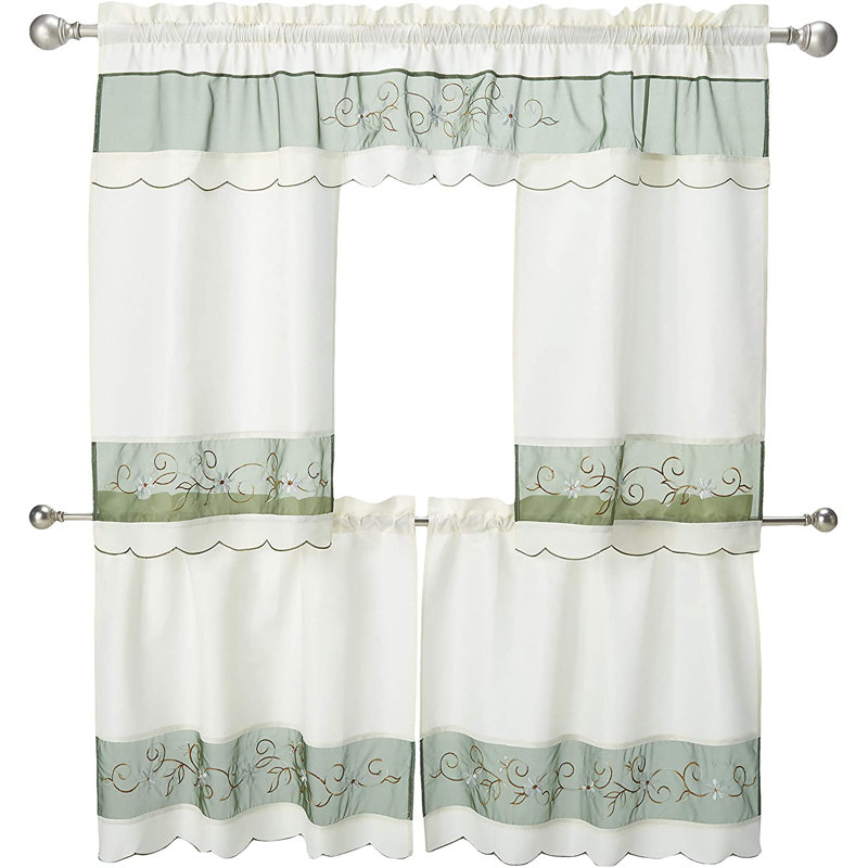 Woven Trends Ruffled Kitchen Cafe Curtains